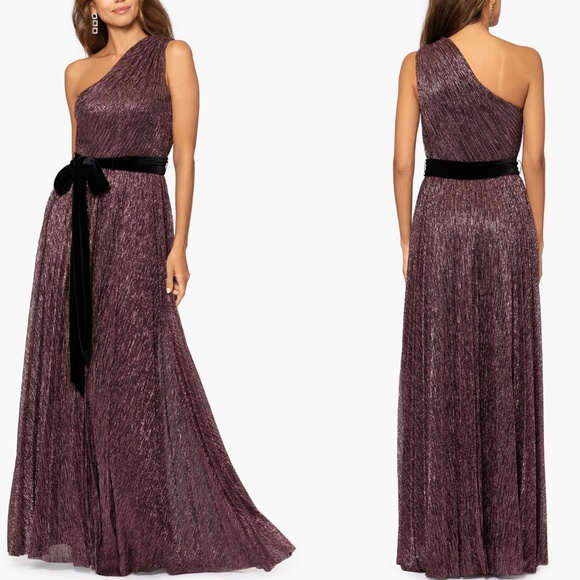 Betsy & Adam | Dresses | New Betsy Adam Metallic Abrielle One Shoulder ...